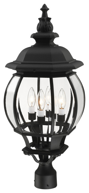 Textured Black Traditional, Colonial, Outdoor Post Top Lantern ...