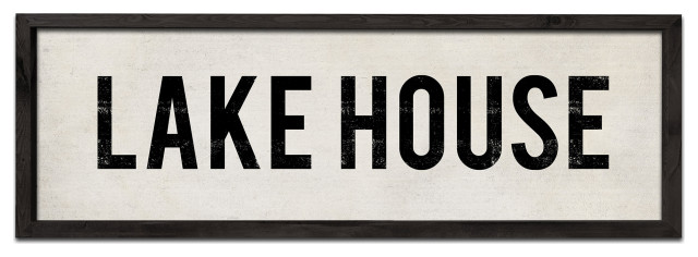 Hand Painted Wood Lake House Sign, 12x36 - Rustic - Novelty Signs - by ...