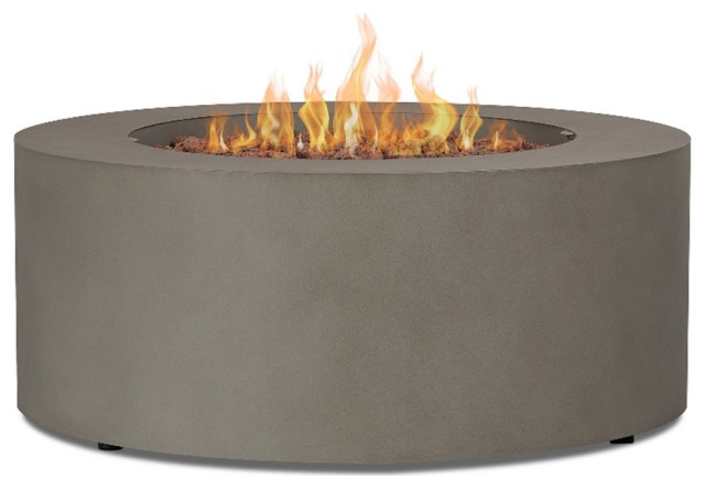 Real Flame Aegean Round Contemporary Steel Propane Fire Table in Mist ...
