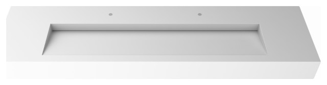 CastelloUSA Pyramid Solid Surface Wall Mounted Ramp Basin Sink, 72" - Modern - Bathroom Sinks ...