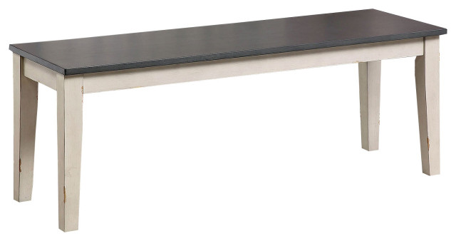 Benzara BM237131 Rectangular Wooden Top Bench, Tapered Block Legs ...