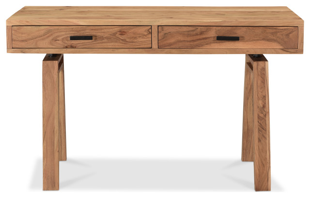 Solid Acacia wood Desk with drawers - Industrial - Desks And Hutches ...