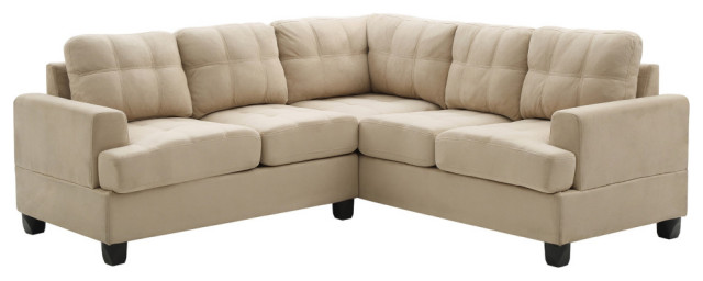 Sandridge 80" W 2 Piece Microfiber L Shape Sectional Sofa ...