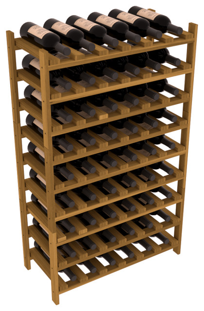 54-Bottle Stackable Wine Rack, Premium Redwood - Contemporary - Wine ...