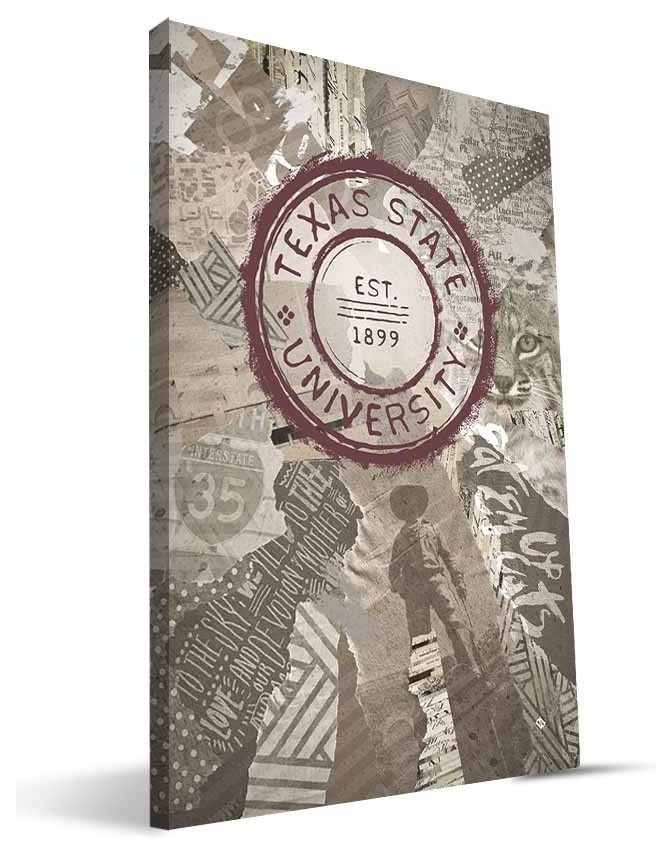 SWT Bobcats Scrapbook Canvas Print, 8"x12" - Contemporary - Prints And ...