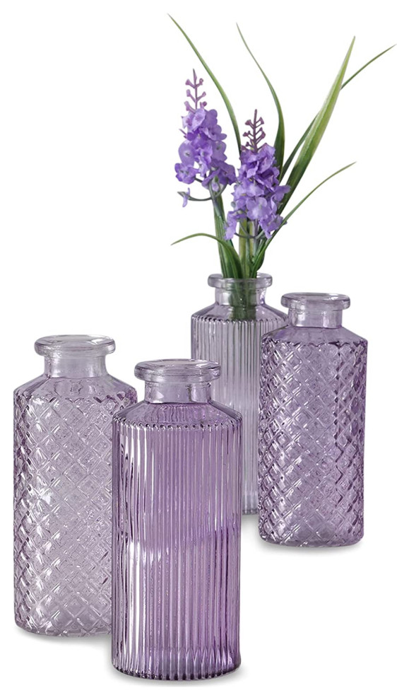 Shades of Purple 4 Piece Bud Vase Set - Contemporary - Vases - by Whole ...