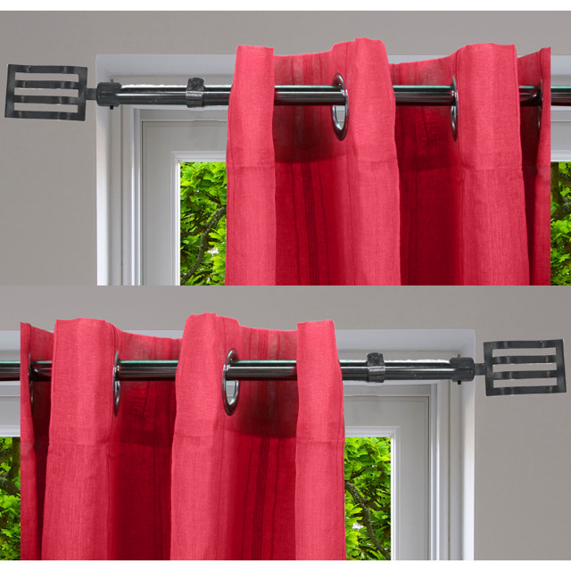 2 Pack Adjustable 3/4" Single Window Curtain Rod 50" to 82", Graphite ...