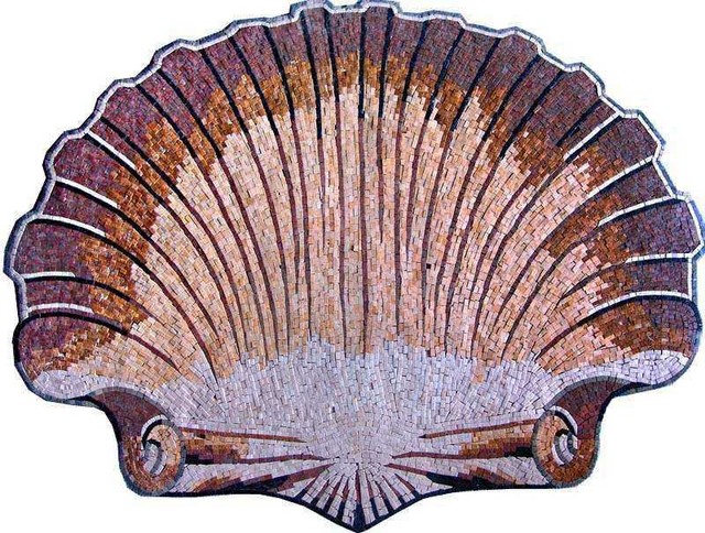 Shellfish Mosaic Artwork, 71" x 44" - Beach Style - Tile Murals - by ...