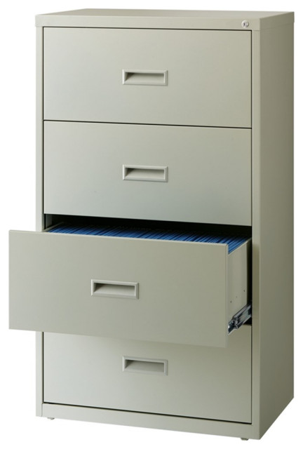 UrbanPro 4-Drawer Modern Metal Lateral File Cabinet in Light Gray ...