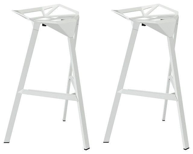 Modway Furniture Launch Stacking Bar Stools, Set of 2, Black ...