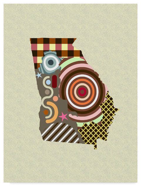Lanre Adefioye 'Georgia State Map' Canvas Art, 19"x14" - Contemporary ...
