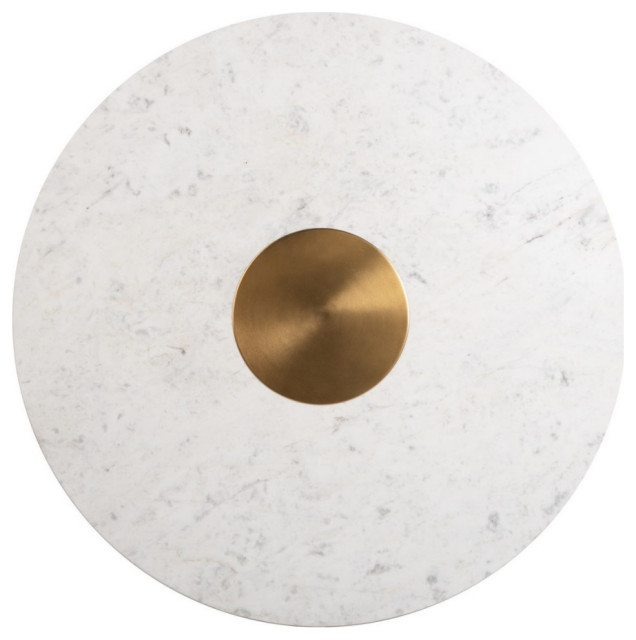 Chicki 40" Pedestal Marble Dining Table - Contemporary - Dining Tables ...