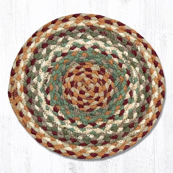 Buttermilk and Cranberry Sample Rug 10" Round, 10" Round - Contemporary ...