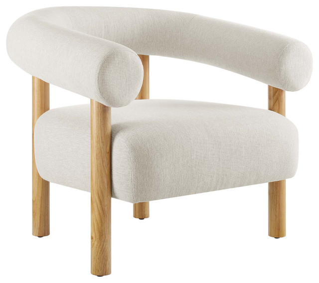 Sable Upholstered Fabric Armchair - Ivory Natural - Transitional ...