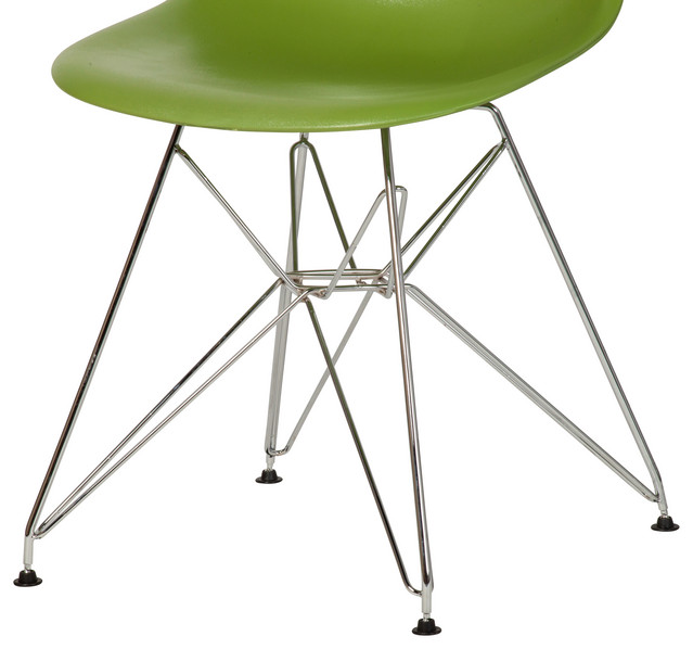 Midcentury Modern DSR Chair, Metal Eiffel Legs, Lime Green - Midcentury ...