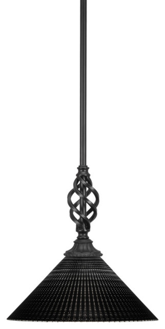 Elegante Pendant Shown In Matte Black Finish With 12" Black Matrix ...