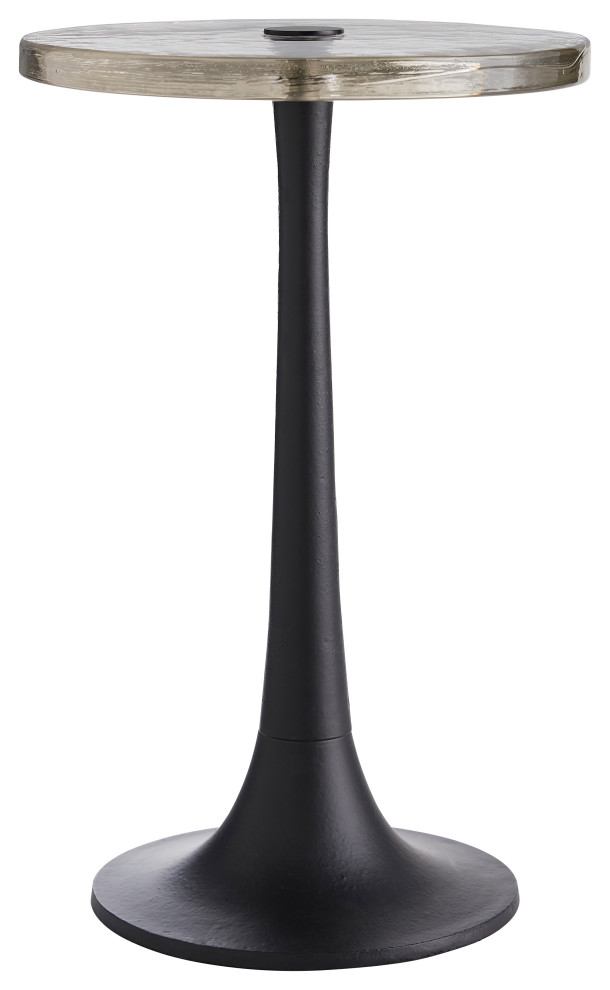 Eric Accent Table, Black, Iron, Cast Glass, 14"W (4798 3JRW0 ...