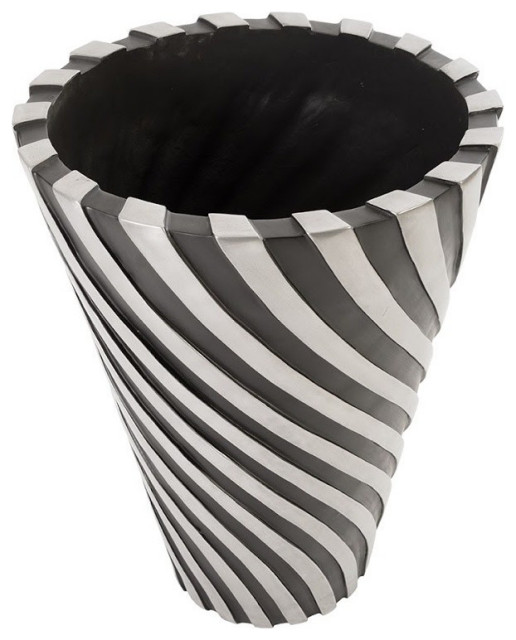 Turbo Planter, Aluminum and Black - Contemporary - Indoor Pots And ...
