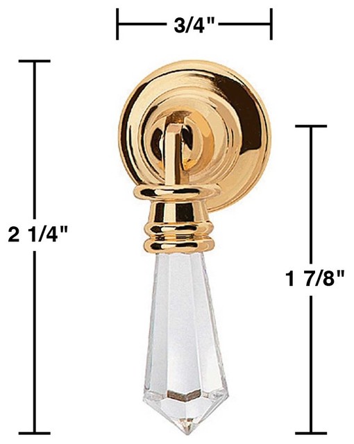 4 Cabinet Pulls Clear Acrylic Drop 3/4" D Backplate | - Traditional ...