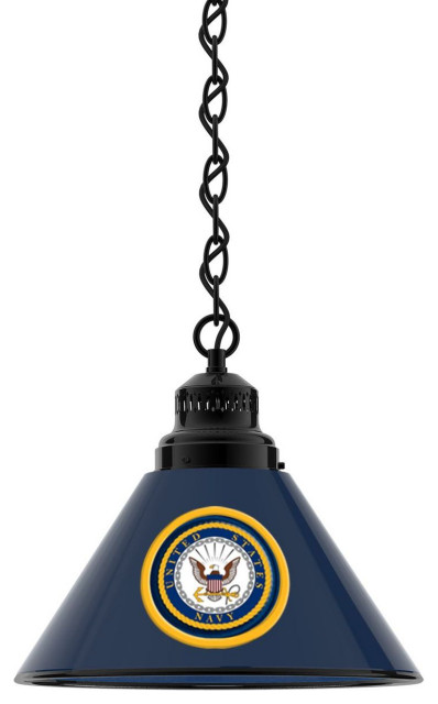 Holland United States Navy Pendant Light - Black Fixture - Beach Style ...