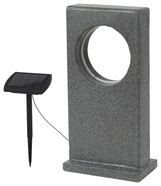 Cement 28.5in.H LED Solar Garden Statue - Contemporary - Path Lights ...