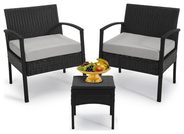 Outdoor Furniture 3 Piece Patio Set Balcony - Tropical - Outdoor Lounge ...