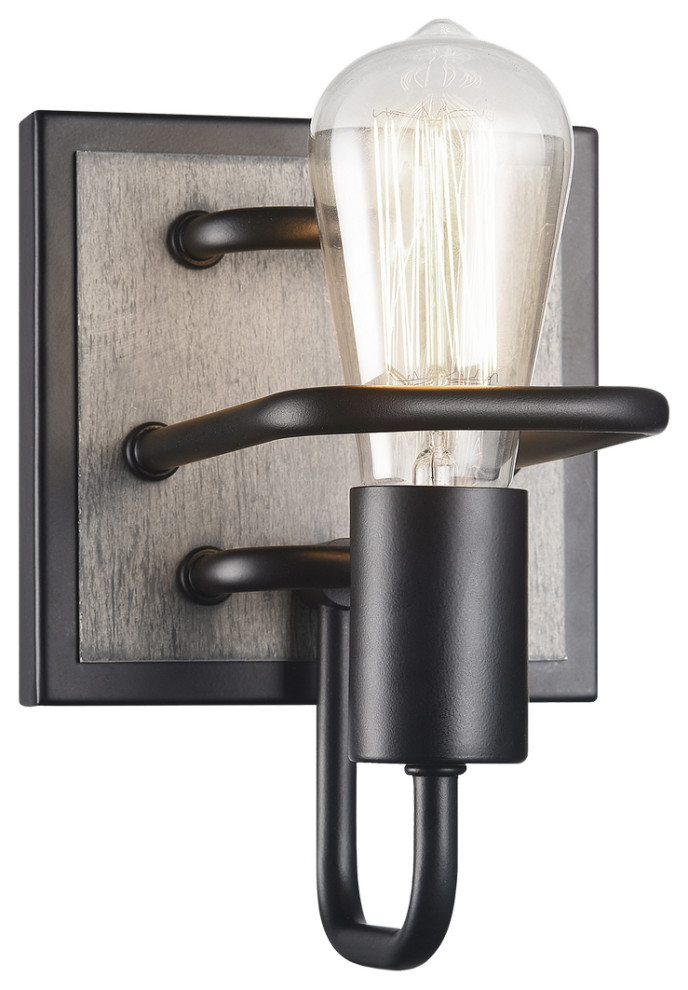 Matteo Lighting S06201WD One Light Wall Sconce, Wood Grain Finish ...