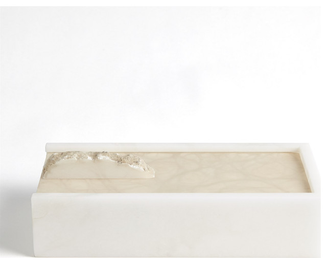 Luxe Italian Alabaster Stone Slab Round Box Rock Live Edge Handle ...