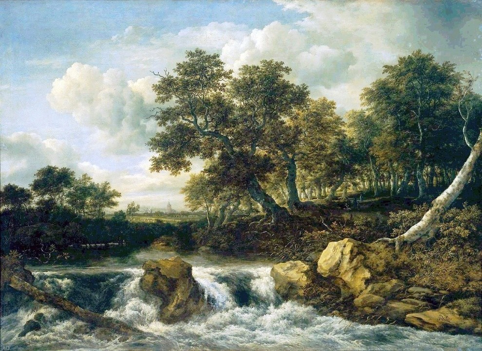 Jacob Van Ruisdael Landscape with Waterfall Gallery Wrap Canvas, 21x28 ...