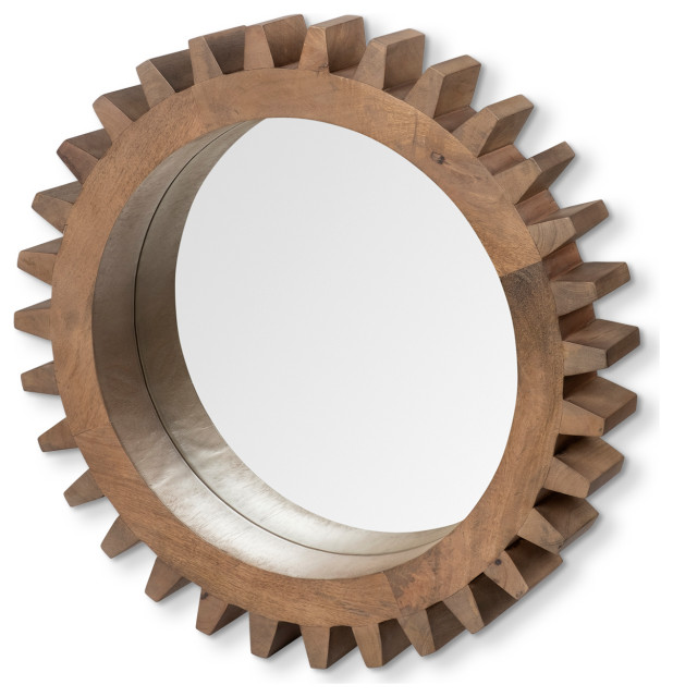 Industrial Round Wall Mirrror Sunrise Cog II - Transitional - Wall ...