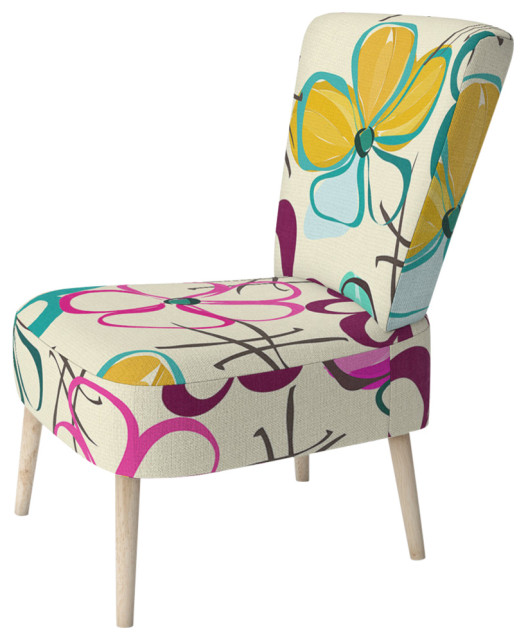 Multicolor Flowers Chair - Midcentury - Armchairs And Accent Chairs ...