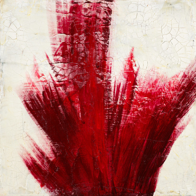 Red Splash Art block Framed Canvas, 30"x30" - Contemporary - Prints And ...