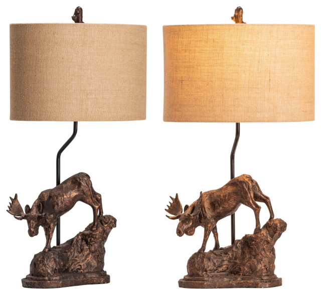 Moose Trail Table Lamp, Antique Bronze - Rustic - Table Lamps - by ...