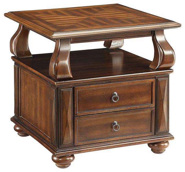 Emma Mason Signature Amante End Table in Espresso - Traditional - Side ...