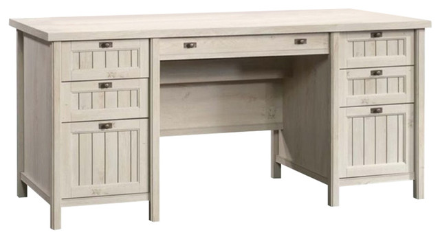 Pemberly Row 30" Executive Desk in Chalked Chestnut - Farmhouse - Desks ...