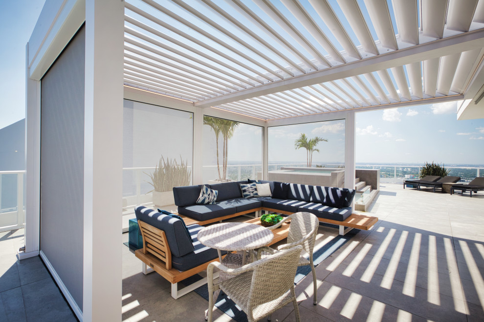 Residential: Elegant Rooftop Pergola Perched High Above Downtown Miami ...