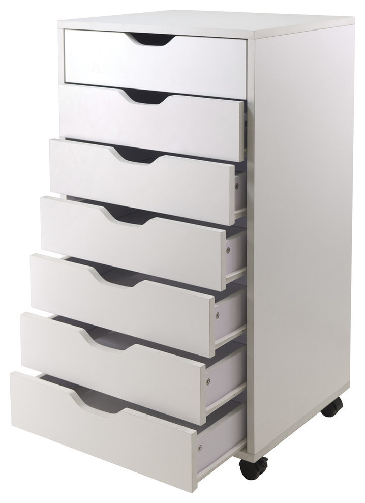 Halifax Cabinet for Closet, Office, 7-Drawer, Black - Transitional ...