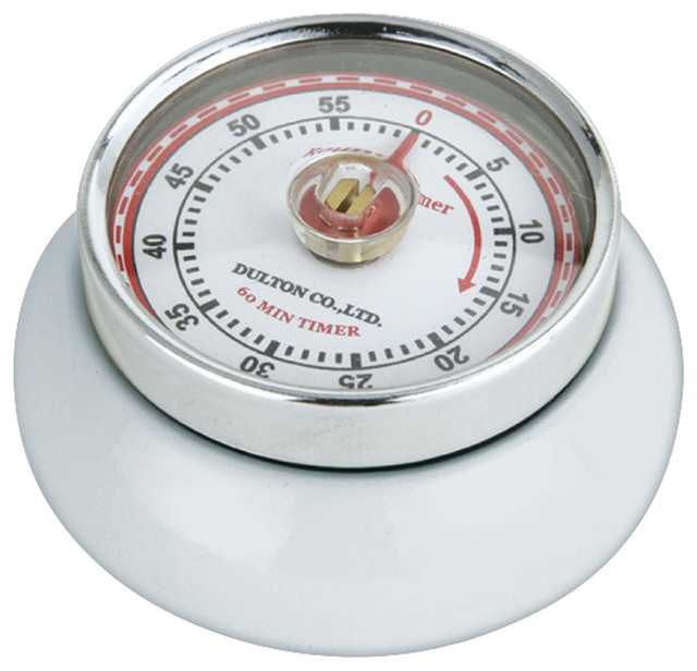 Zassenhaus White Steel Retro Magnetic Kitchen Timer - Contemporary ...