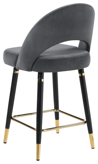 Lindsey Arched Back Upholstered Counter Height Stools Grey, Set of 2 ...