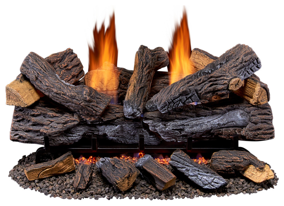 Duluth Forge Ventless Natural Gas Log Set, 30" 33,000 BTU, Manual ...
