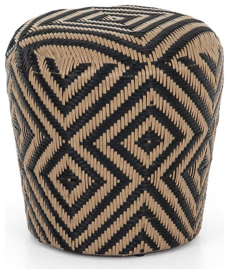 Lucia Woven Outdoor Stool - Tropical - Accent And Garden Stools - by ...