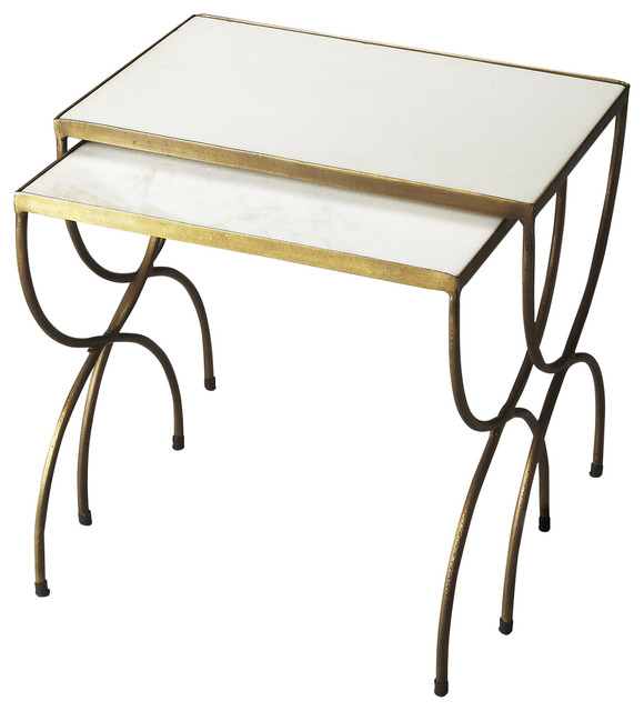 Butler Nesting Tables, Metalworks, 2-Piece Set - Transitional - Coffee ...