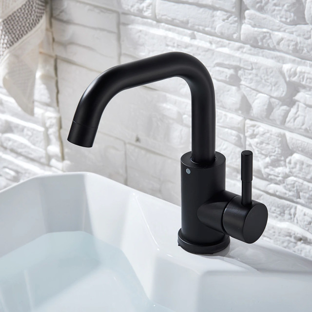 Wasser™ Deck Mounted Single Handle Bathroom Sink Faucet - Transitional ...