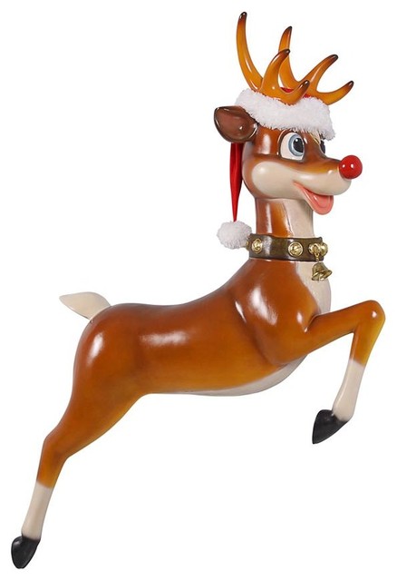 Santas Red Nosed Reindeer Wall Sculpture, Christmas Decor - Rustic ...