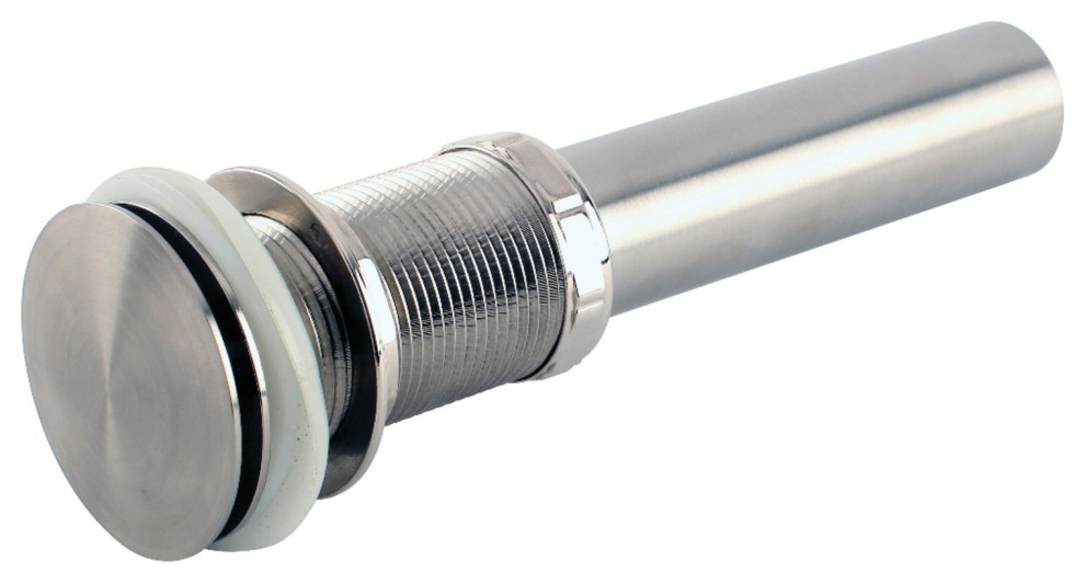 Fauceture Push Pop-up Drain without Overflow, Satin Nickel ...