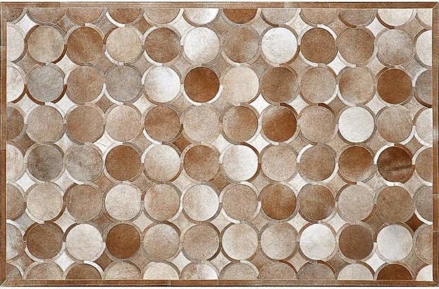 Poshrug Brown White Circle Pattern Rug, 4x6 - Contemporary - Area Rugs ...