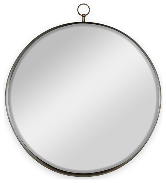 Gewnee 24"x28" Gold Round Mirror - Contemporary - Wall Mirrors - by ...