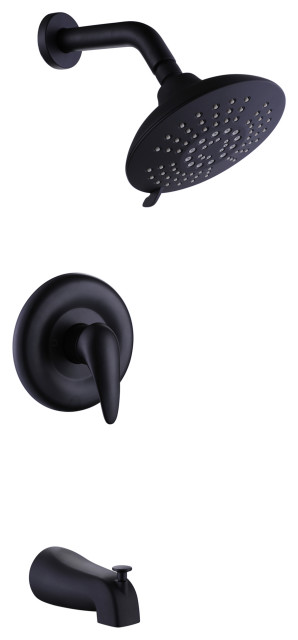 Matte Black Multi Function Handheld Shower Head - Contemporary - Tub ...