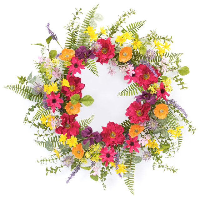 Mixed Floral Wreath - Traditional - Wreaths And Garlands - by Melrose ...