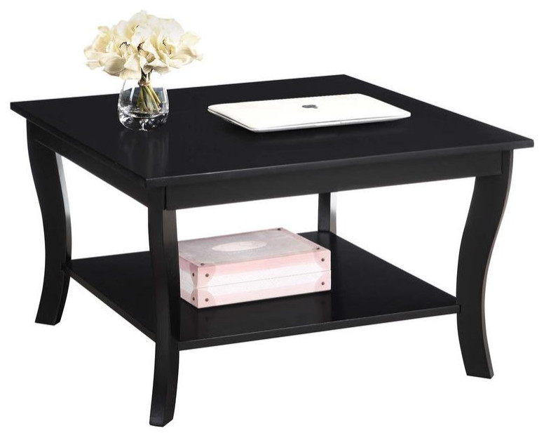 American Heritage Square Coffee Table, Black - Contemporary - Coffee ...